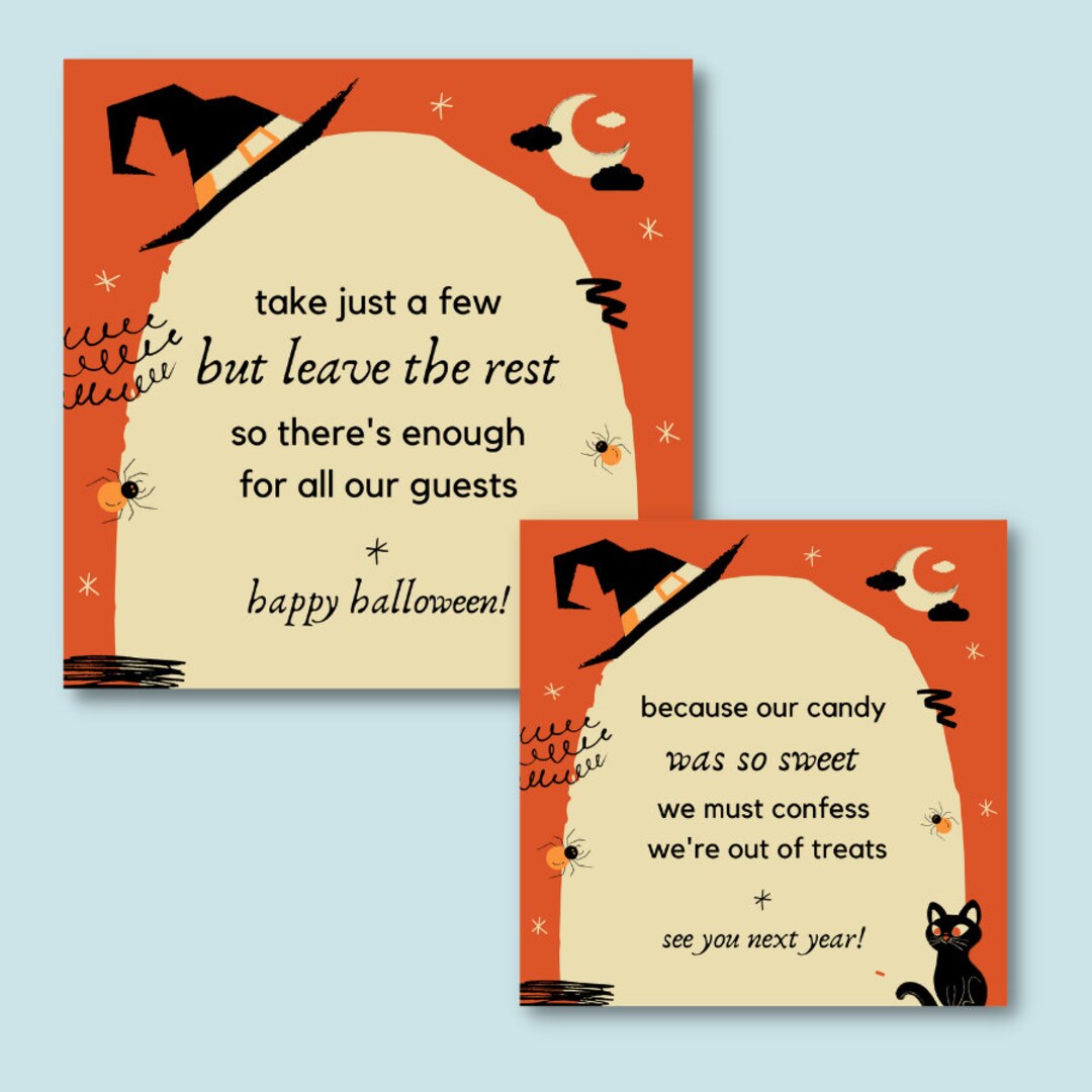 Printable | Halloween Candy Sign | Trick-or-treat Sign - Etsy