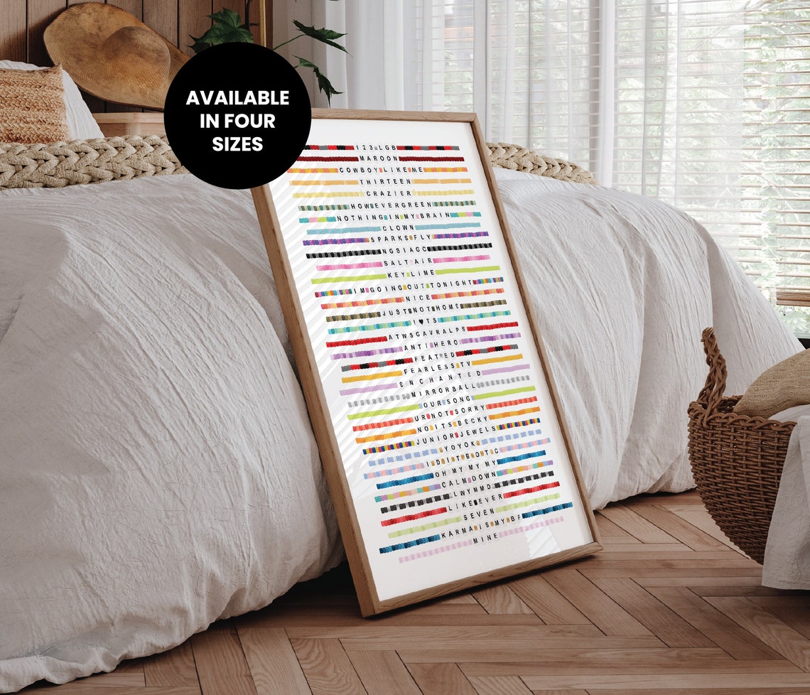 Friendship Bracelet Wall Art Taylor Swift Inspired Instant Download ...