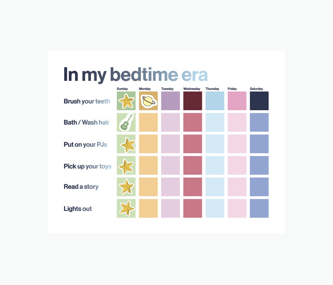 In My Bedtime Era Bedtime Routine Chart Taylor Swift Inspired Printable ...