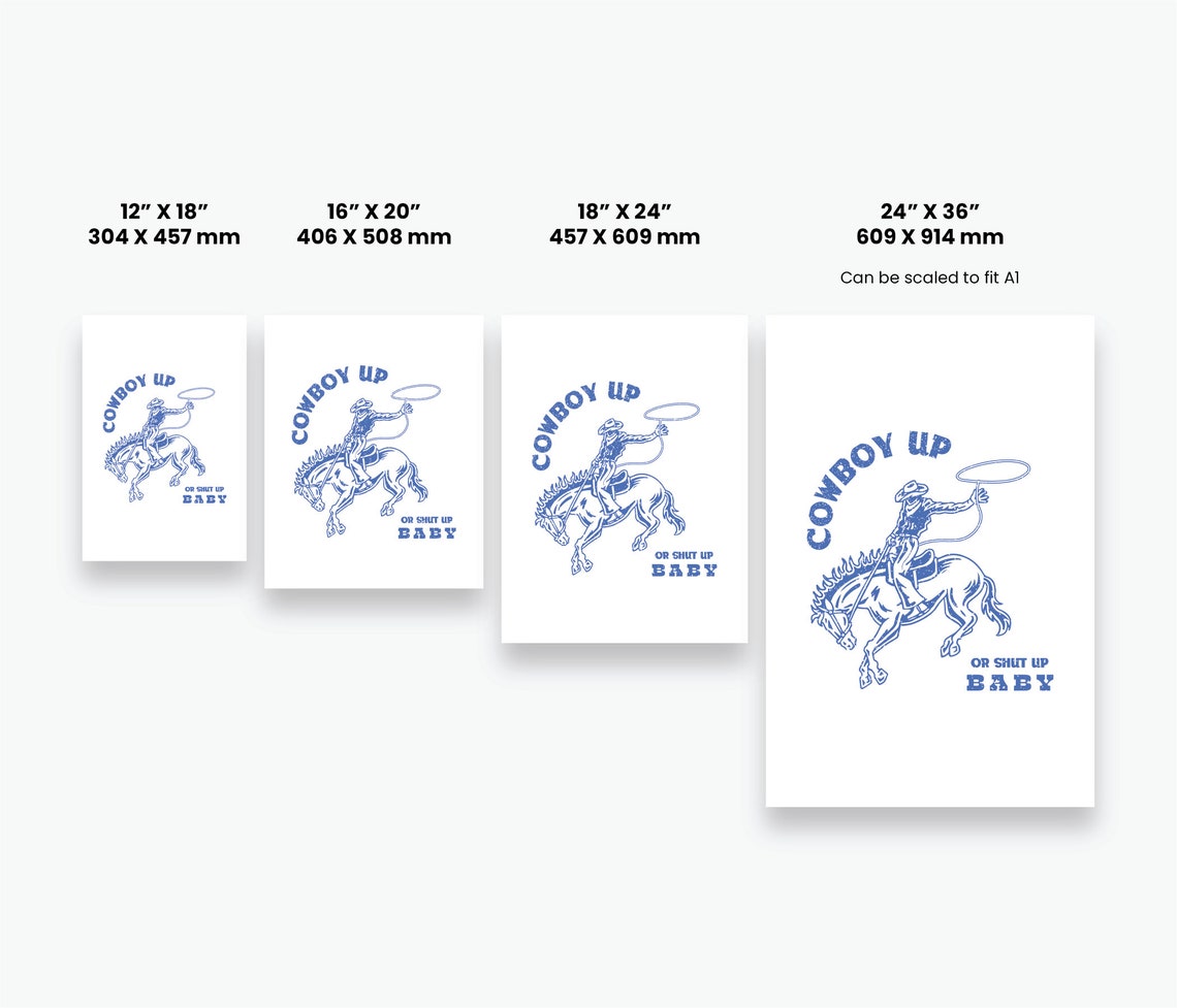 Cowboy up or Shut up Baby Poster Instant Download Printable Poster ...