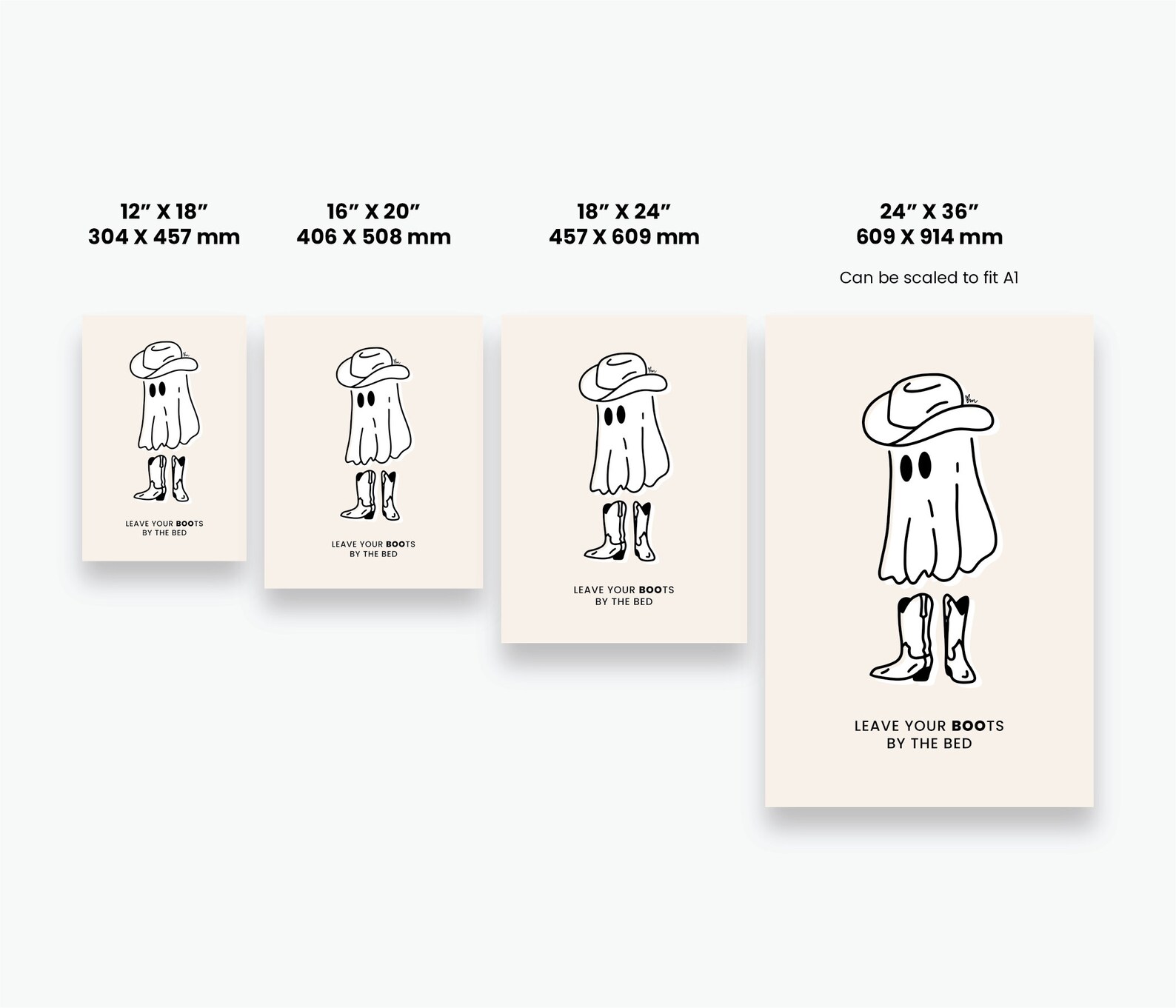 Leave Your Boo-ts by the Bed | Halloween Inspired Poster | Instant ...