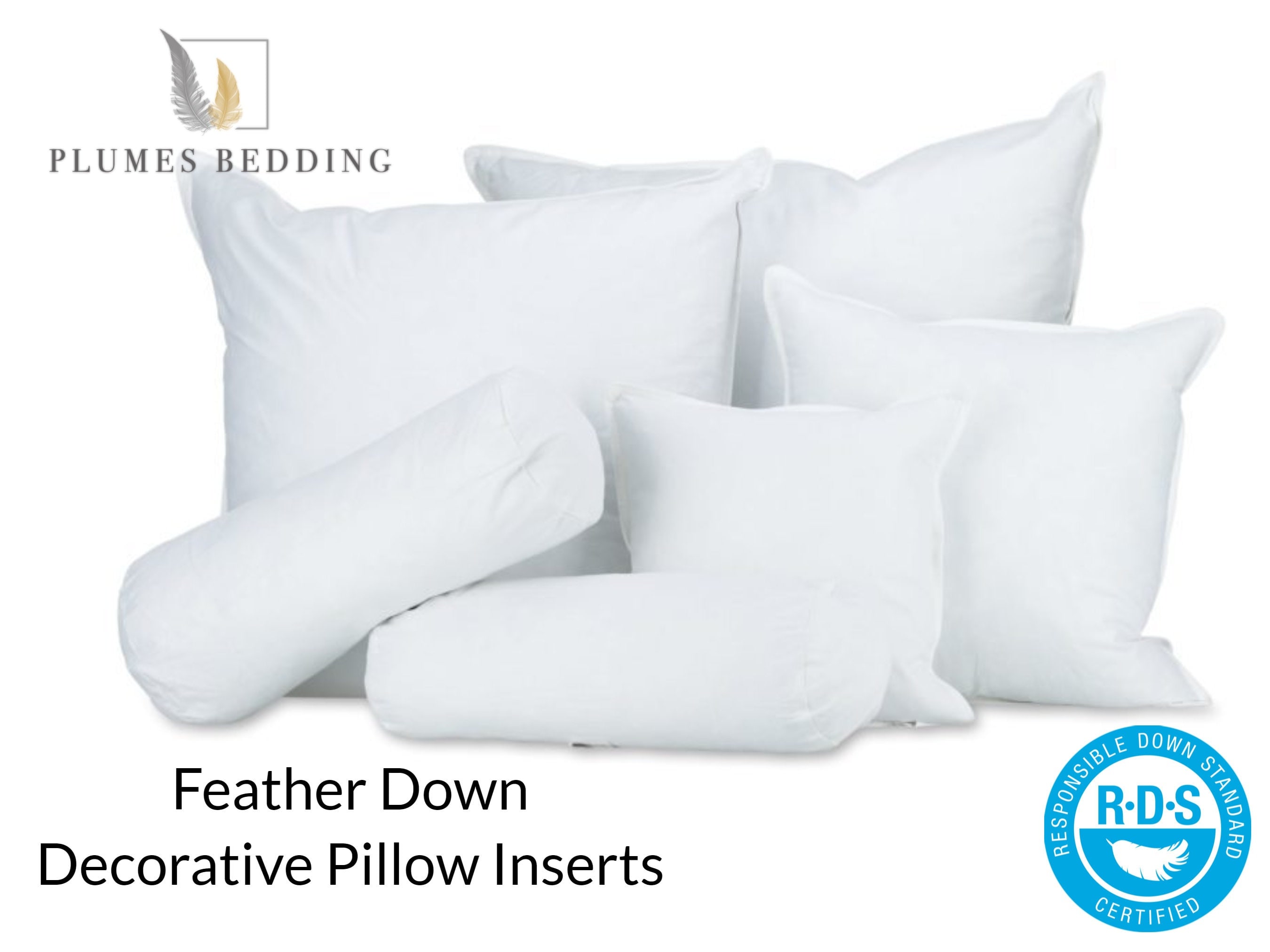 Feather Down Decorative Pillow Inserts | All Sizes - Etsy
