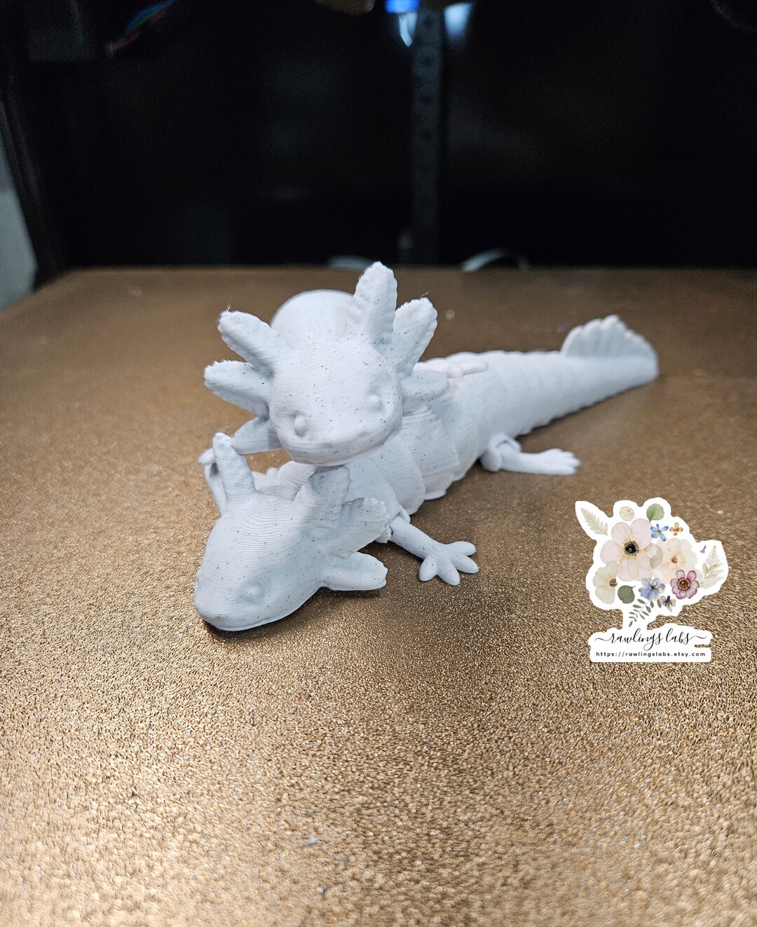 Grey Marble Axolotl Poseable Cute - Etsy