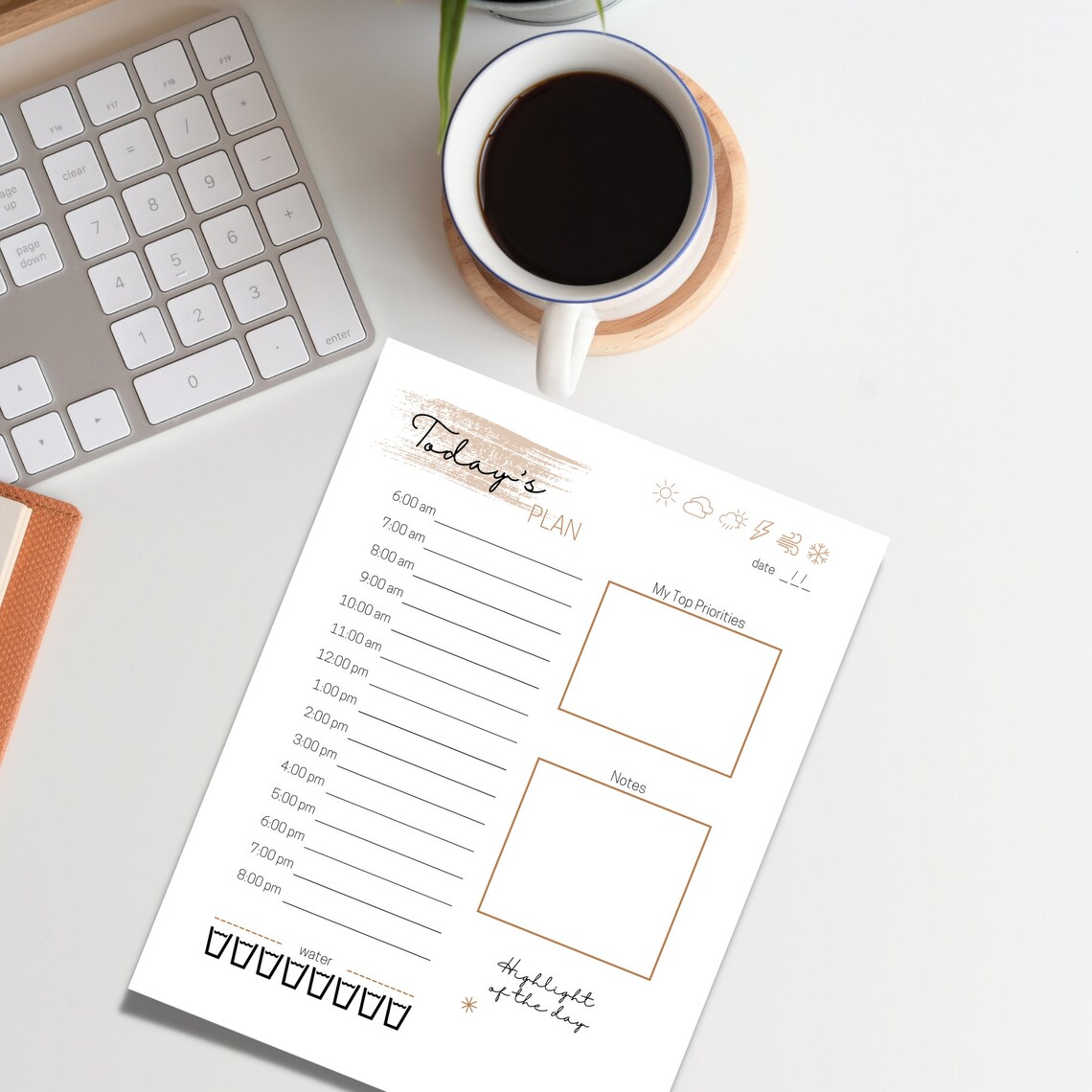 Simple Daily Planner Printable for Everyday Use Easy | Etsy