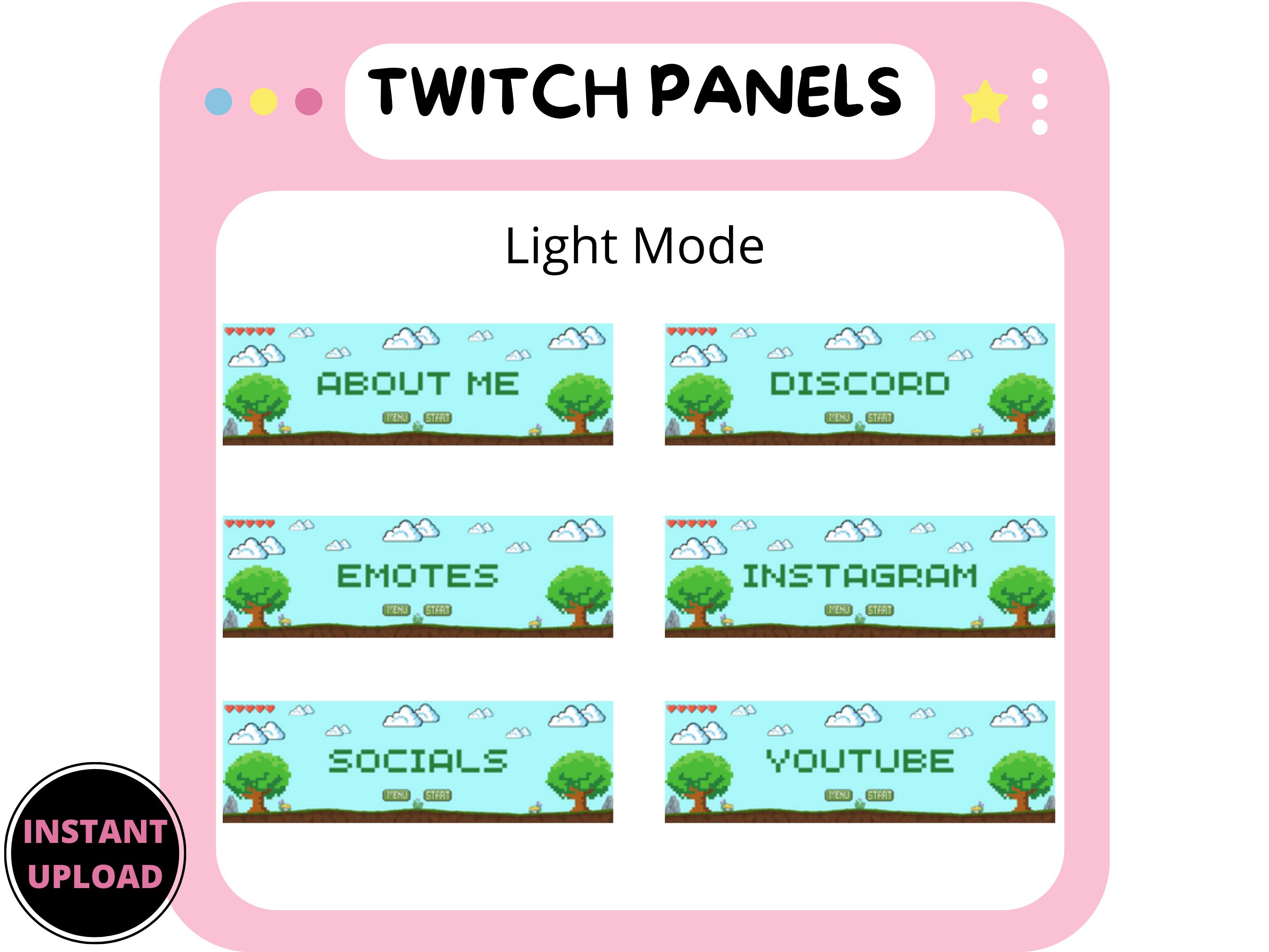Pixel Game Twitch Panel, Twitch Panel, Pixelated Panel - Etsy