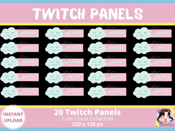 Cute Twitch Panel Twitch Panel Cute Cloud | Etsy