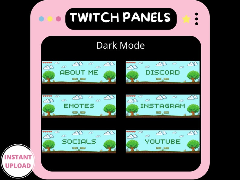 Pixel Game Twitch Panel, Twitch Panel, Pixelated Panel - Etsy