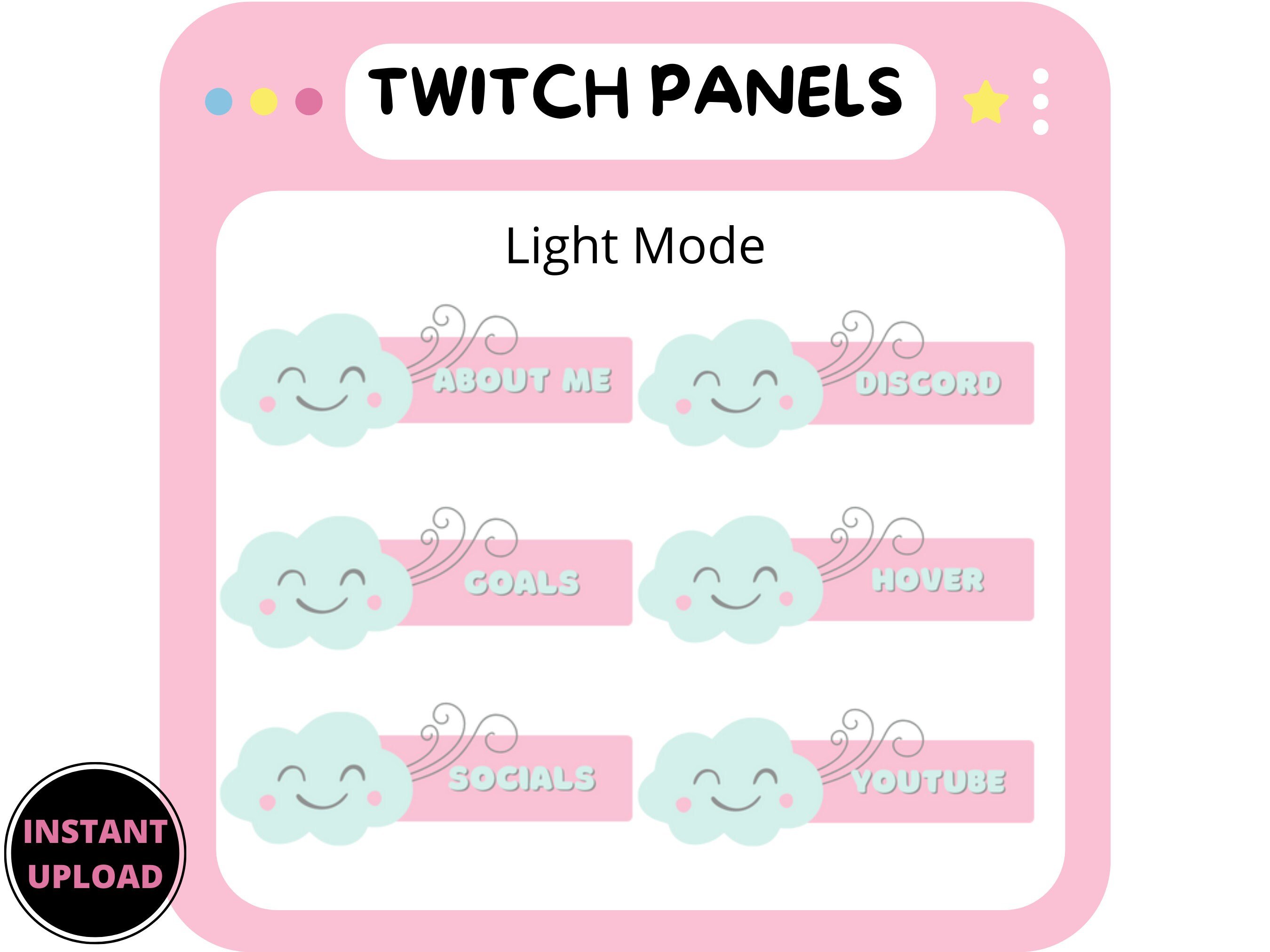 Cute Twitch Panel, Twitch Panel, Cute Cloud - Etsy