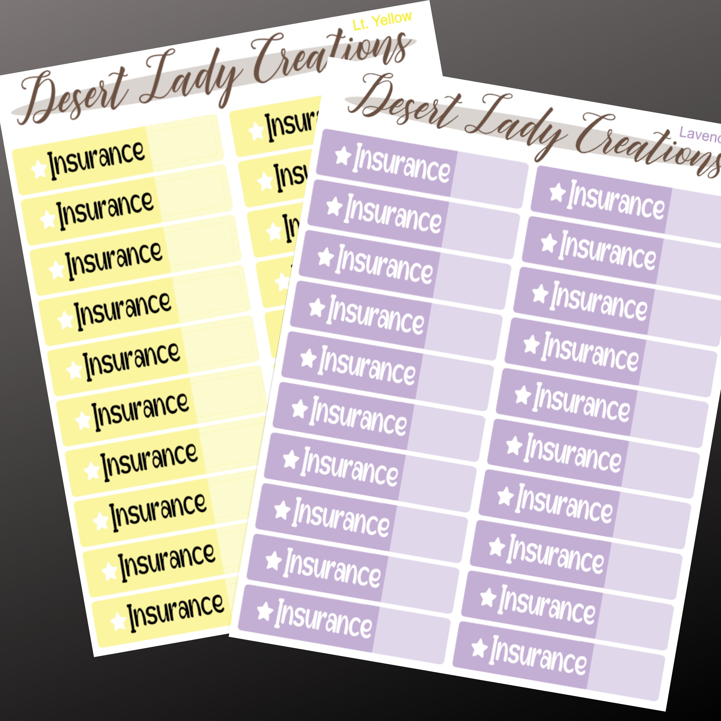 BUDGET STICKERS Expense Planning Stickers Insurance Category Expense ...