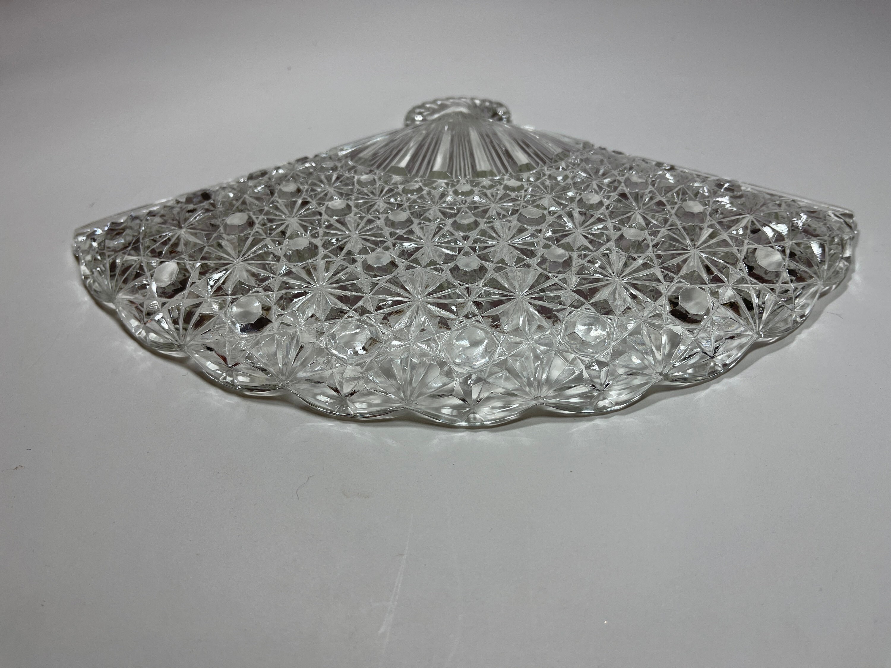 Vintage Glass Fan Plate - Etsy