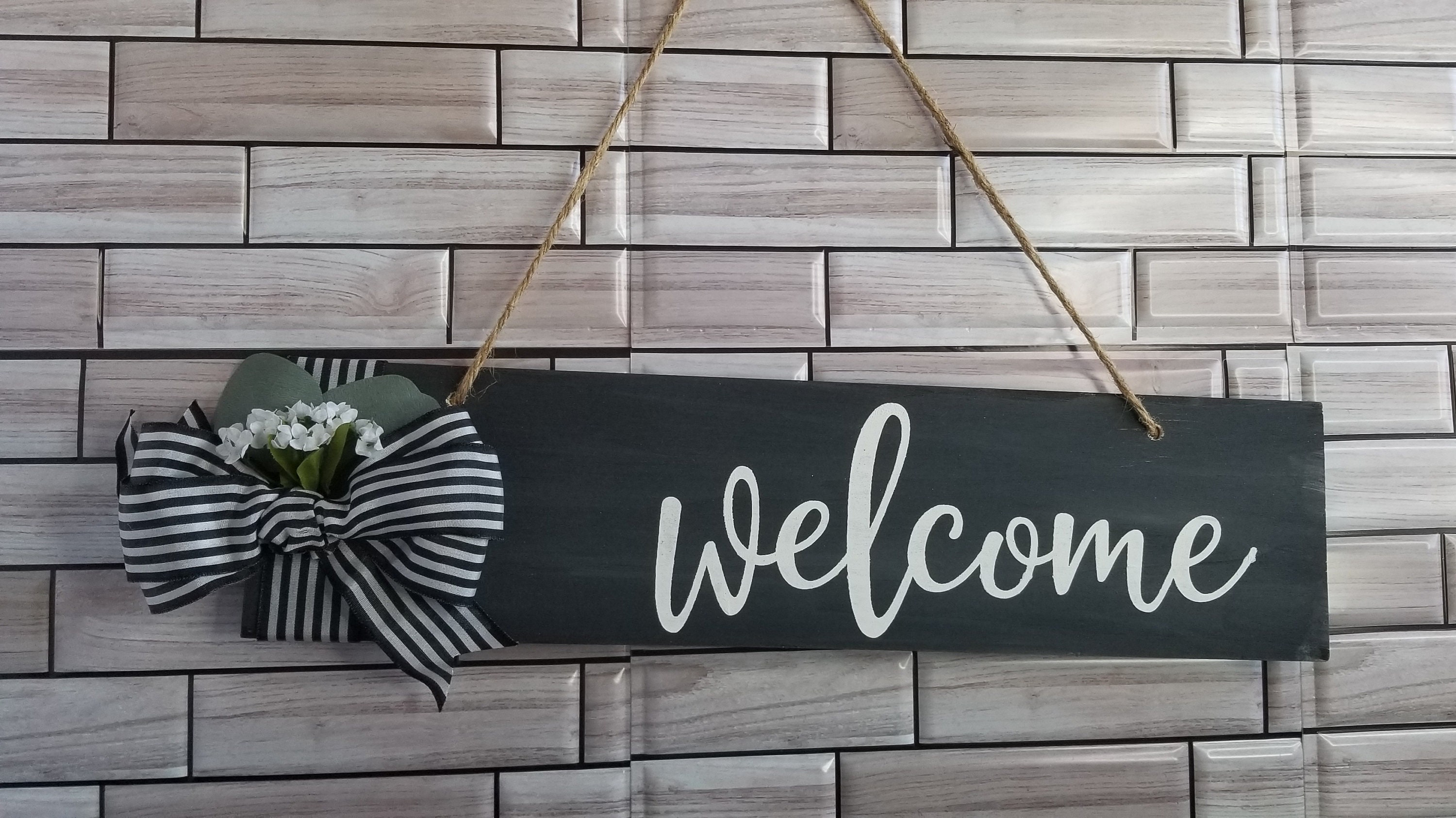 Black and White Welcome Sign - Etsy