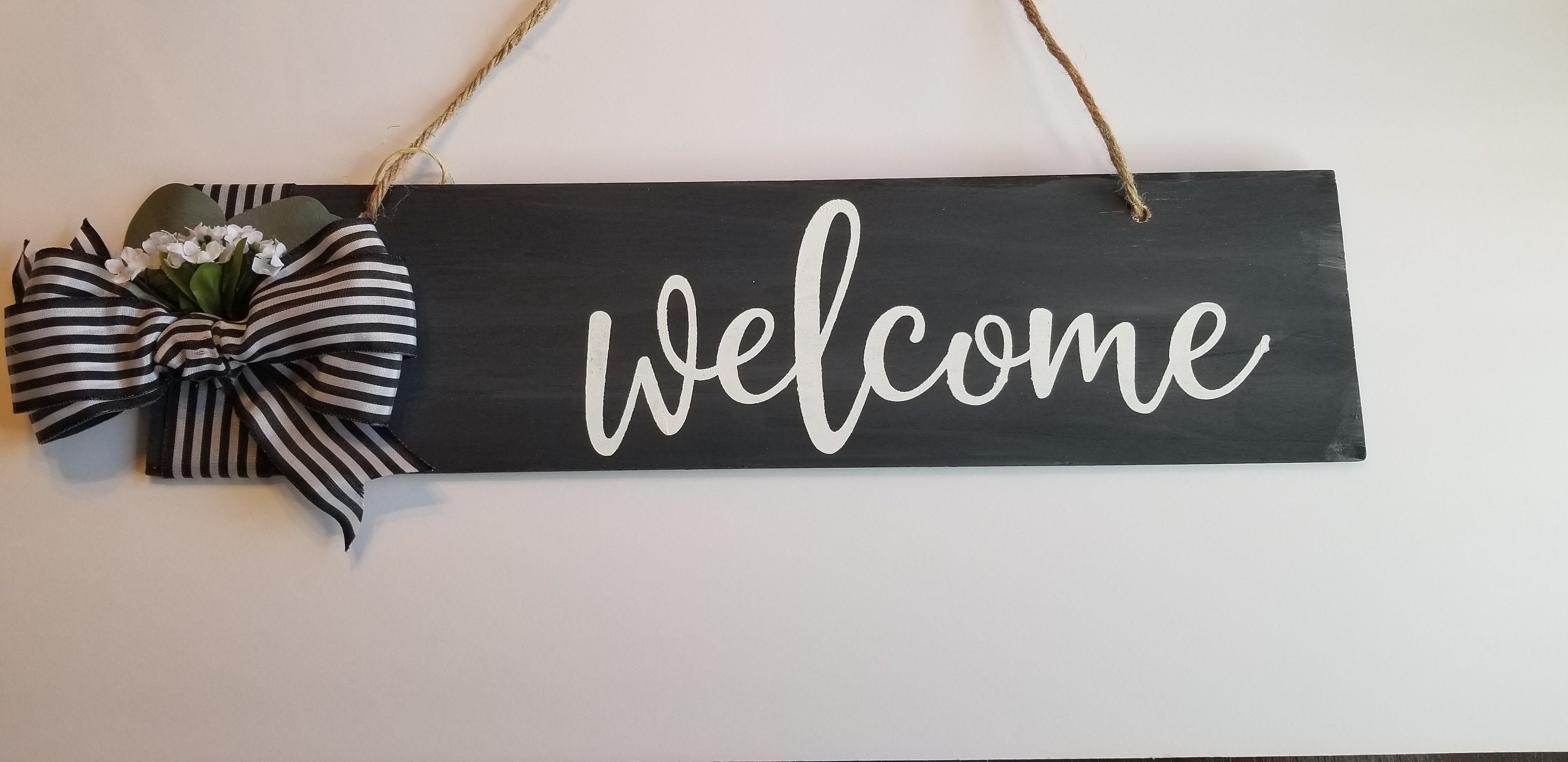Black and White Welcome Sign - Etsy