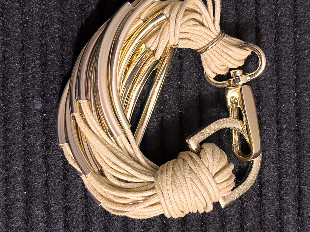 Designer Gillian Julius Contemporary Bracelet Multi Cord in Taupe and ...