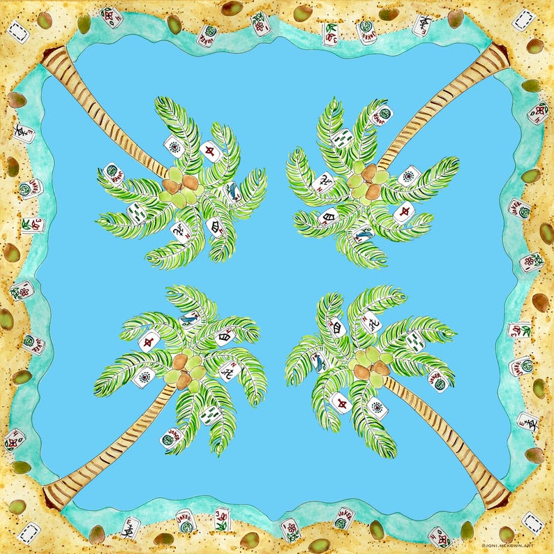Tropical Mahjong Mat - Etsy