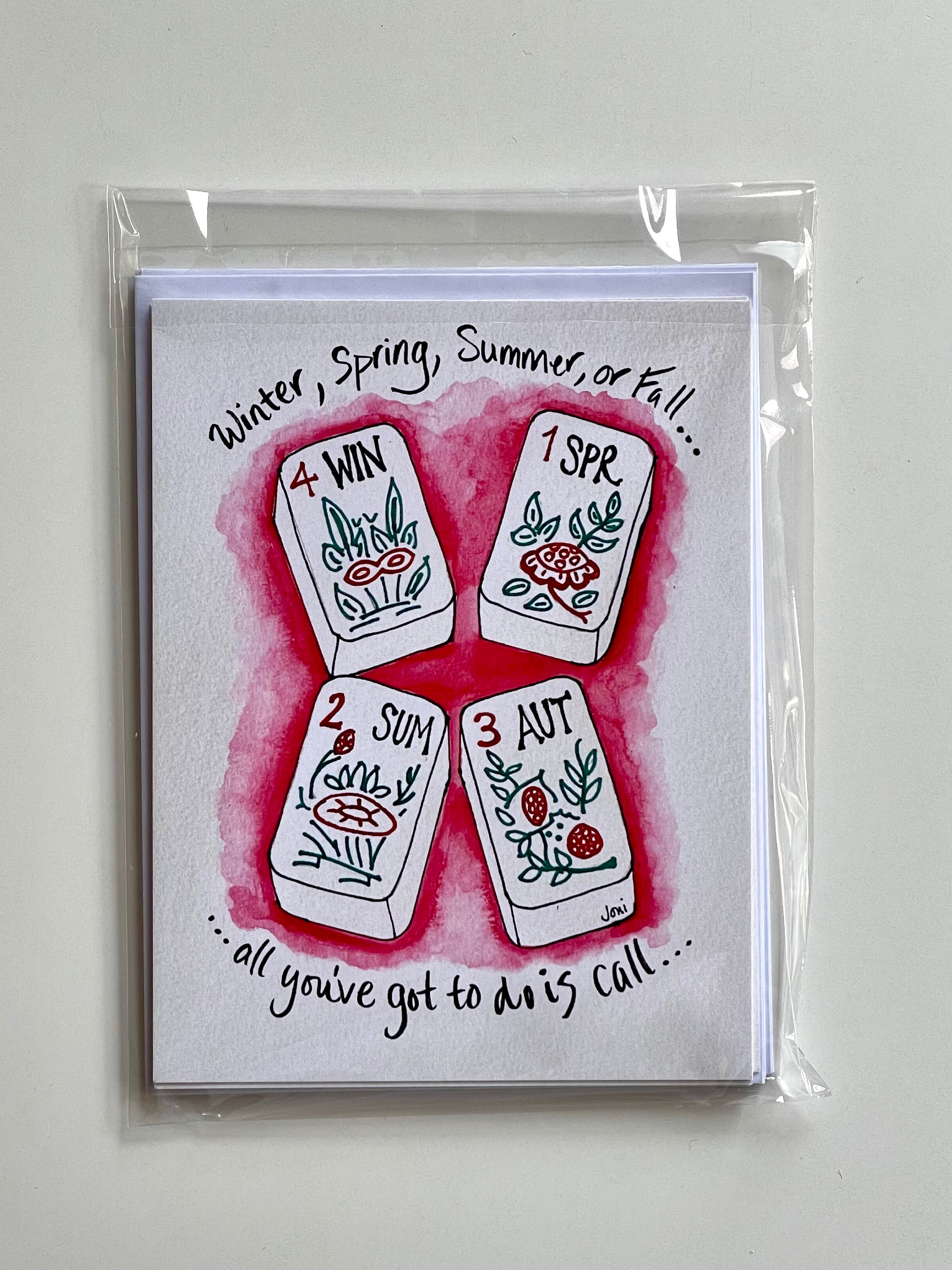 Mahjong Flower Note Cards - Etsy