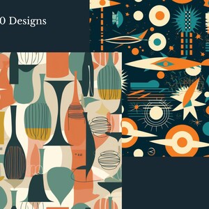 Midcentury Modern Scrapbook Paper: 30 Digital Designs (12x12in) - Etsy