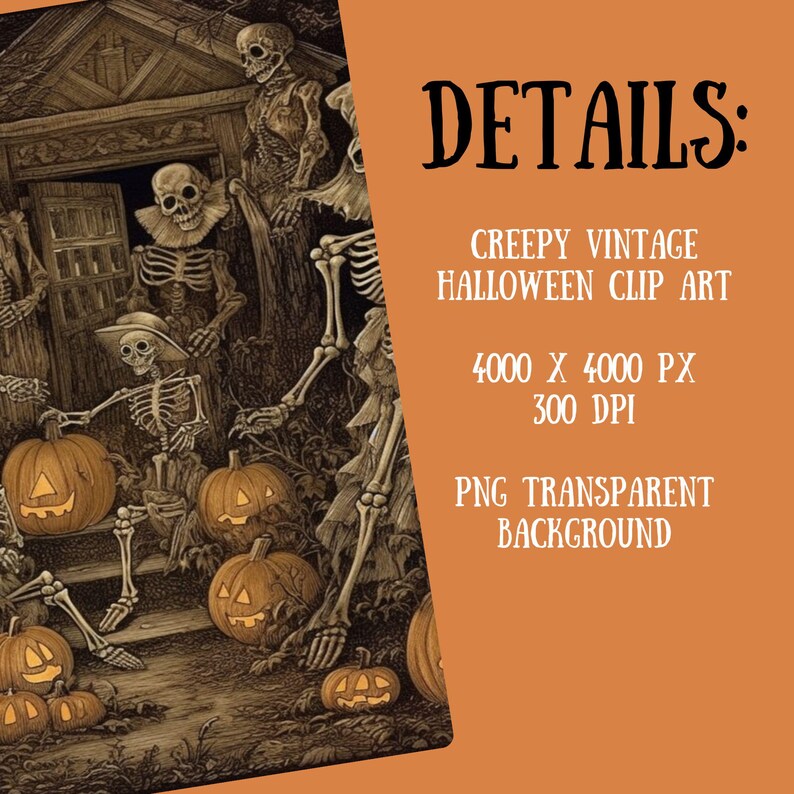 Retro Halloween Clip Art: Creepy & Scary Designs (digital Download) - Etsy