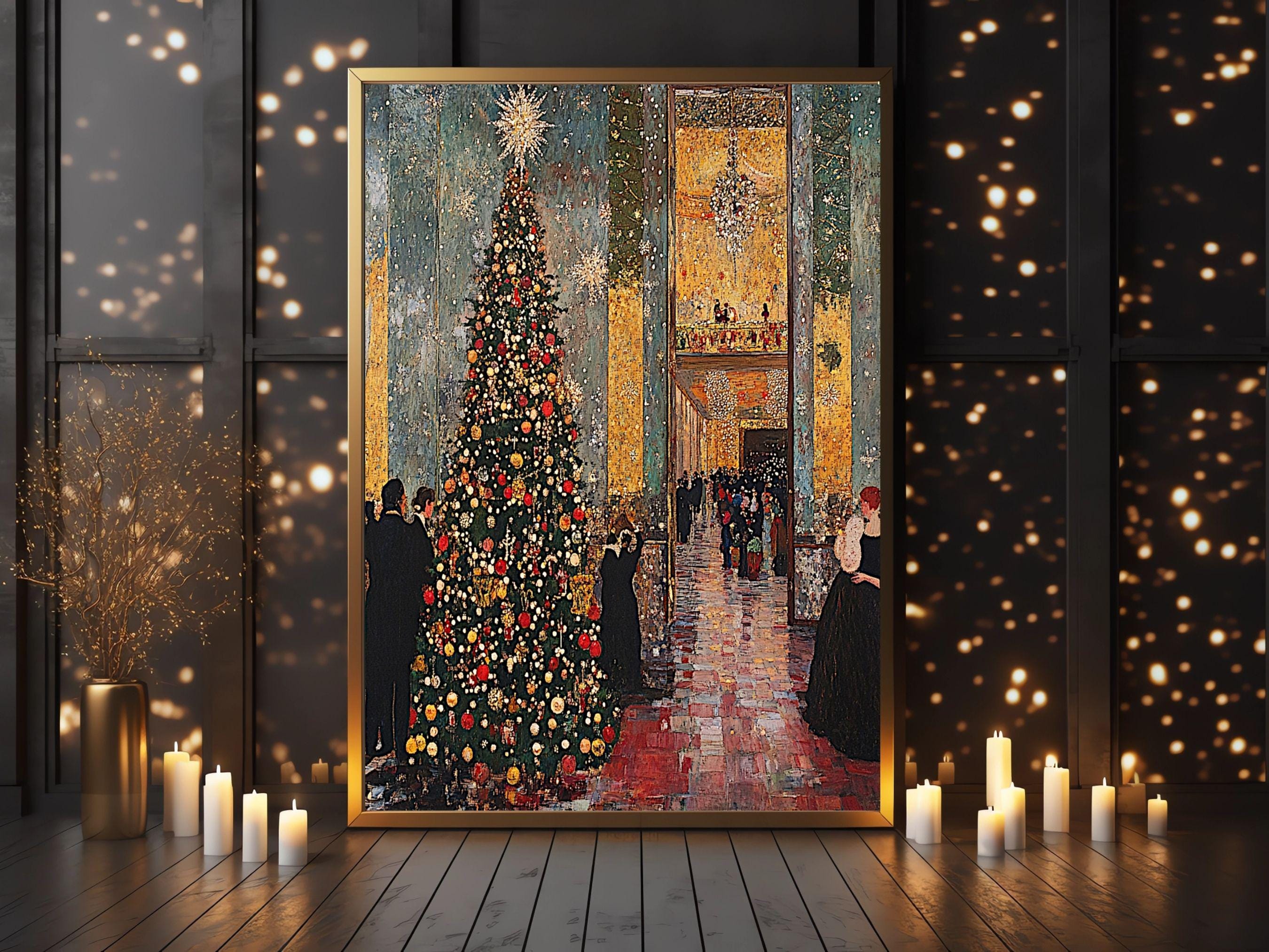 Klimt Christmas Palace Print: Vintage Holiday Wall Art (digital ...