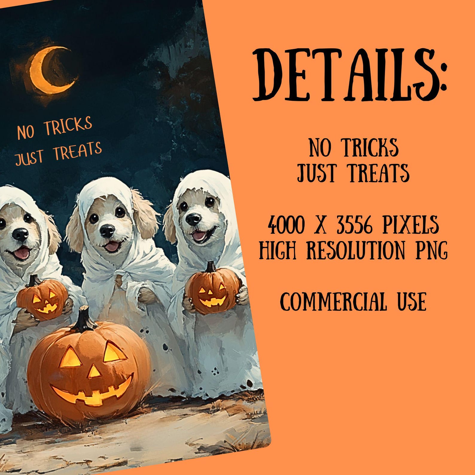 No Tricks Just Treats PNG Halloween Graphic, Commercial Use Available ...