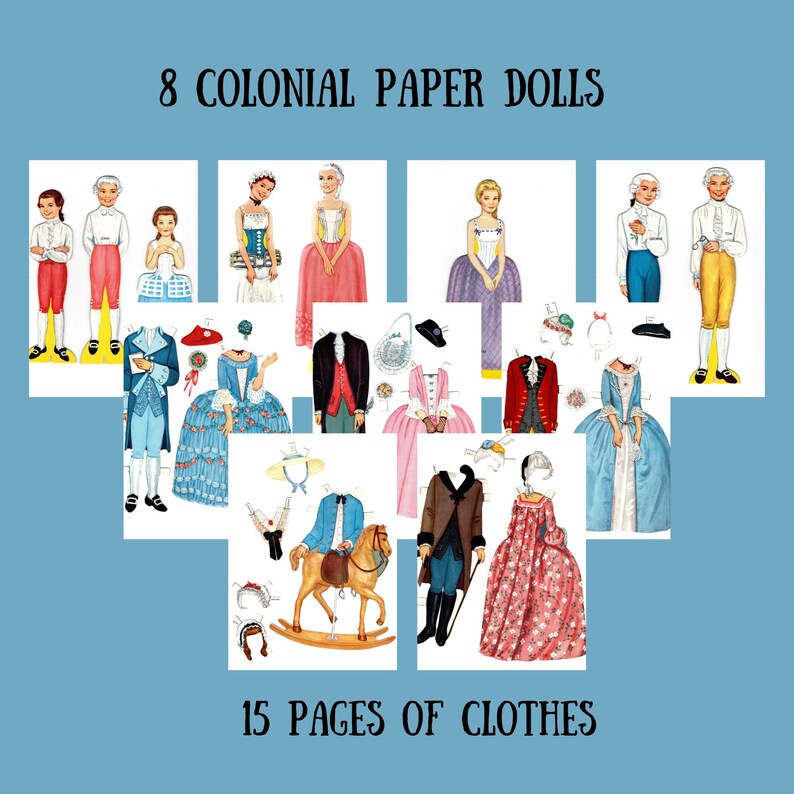 Vintage Colonial Paper Dolls: 1960 Queen Holden Collection (digital ...