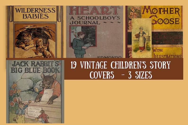 Antique Children's Book Covers Printables From 1920s for Scrapbooks ...