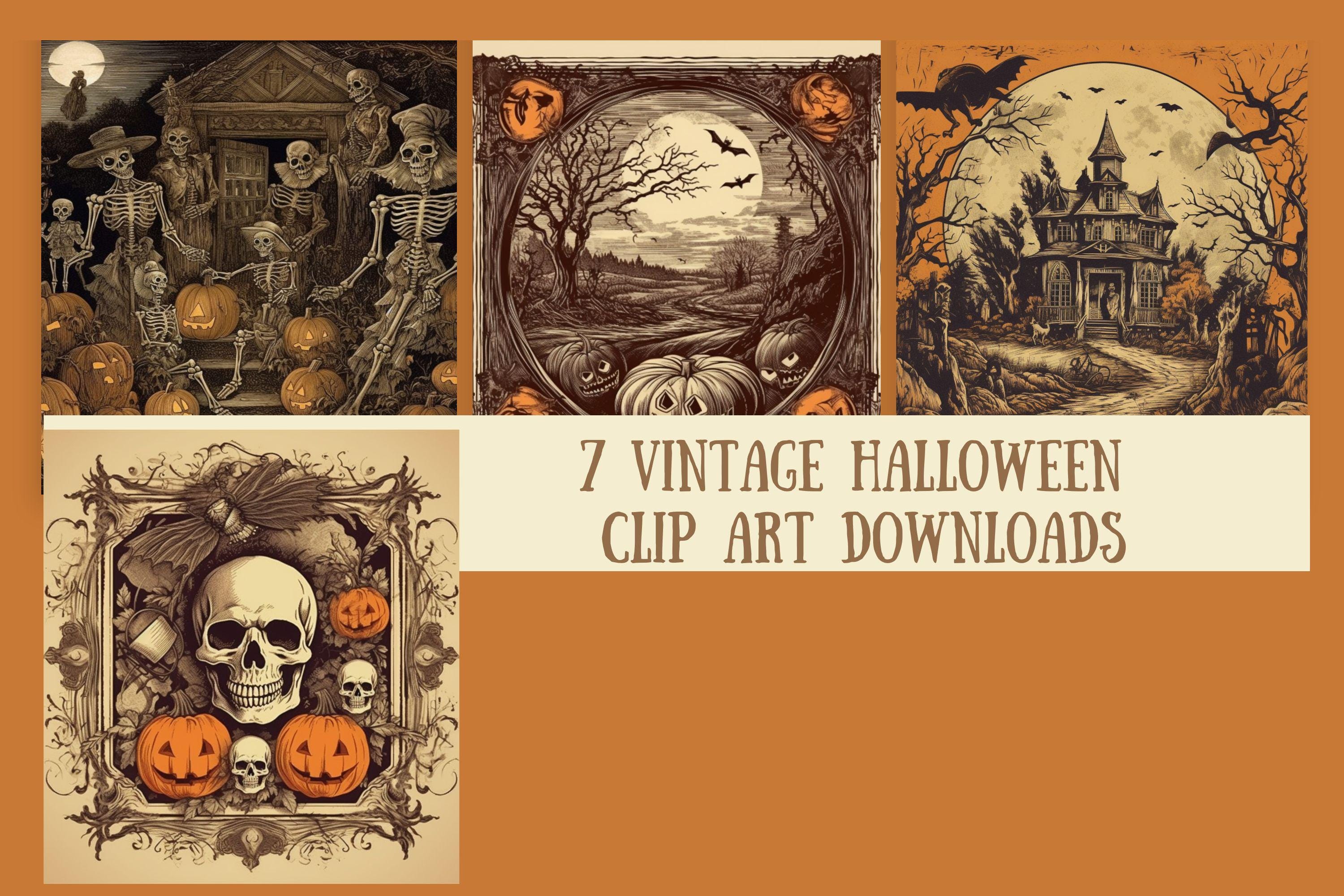 Retro Halloween Clip Art: Creepy & Scary Designs (digital Download) - Etsy