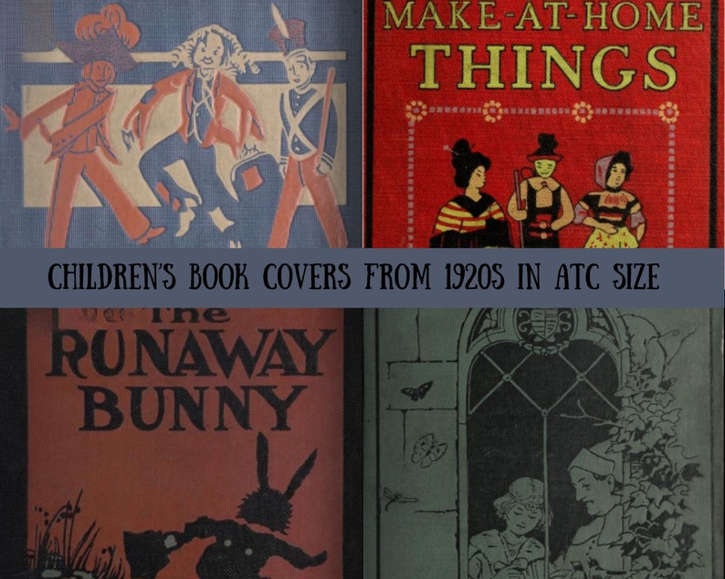 1920s Children's Book Covers Clipart: Vintage Ephemera (ATC Size ...