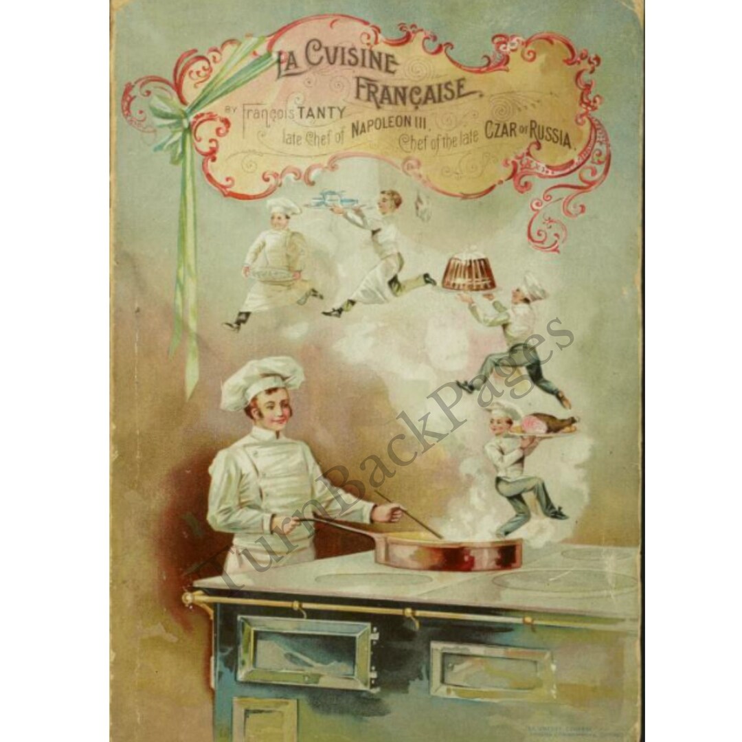 Charming Vintage French Cook Book Cover Art From 1800s Wall Art ...