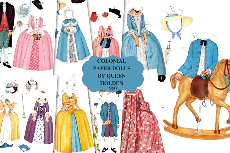 Vintage Colonial Paper Dolls: 1960 Queen Holden Collection (digital ...