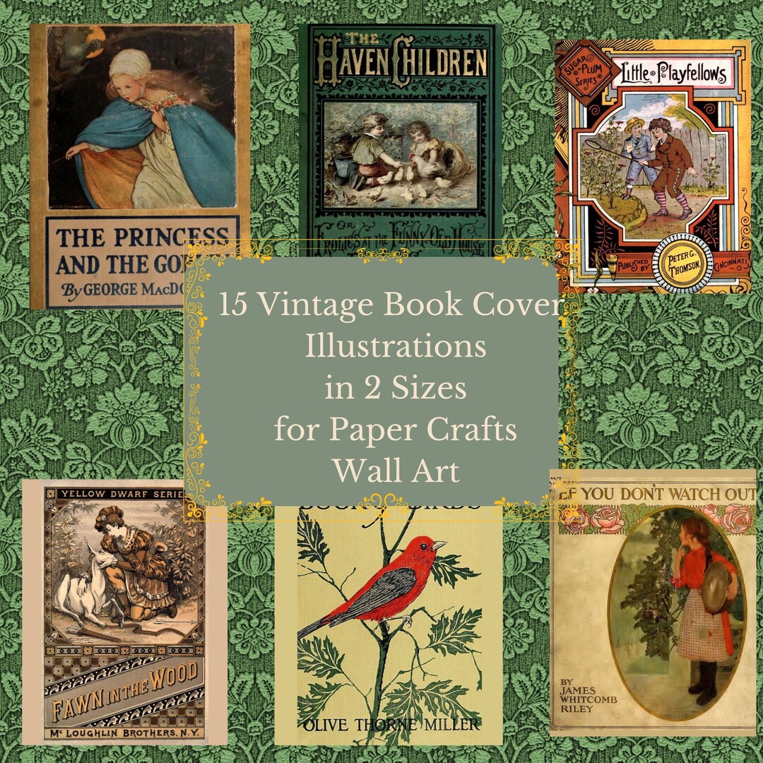 Vintage Childrens Book Cover Art Prints From 1800s to 1920s Clipart for ...