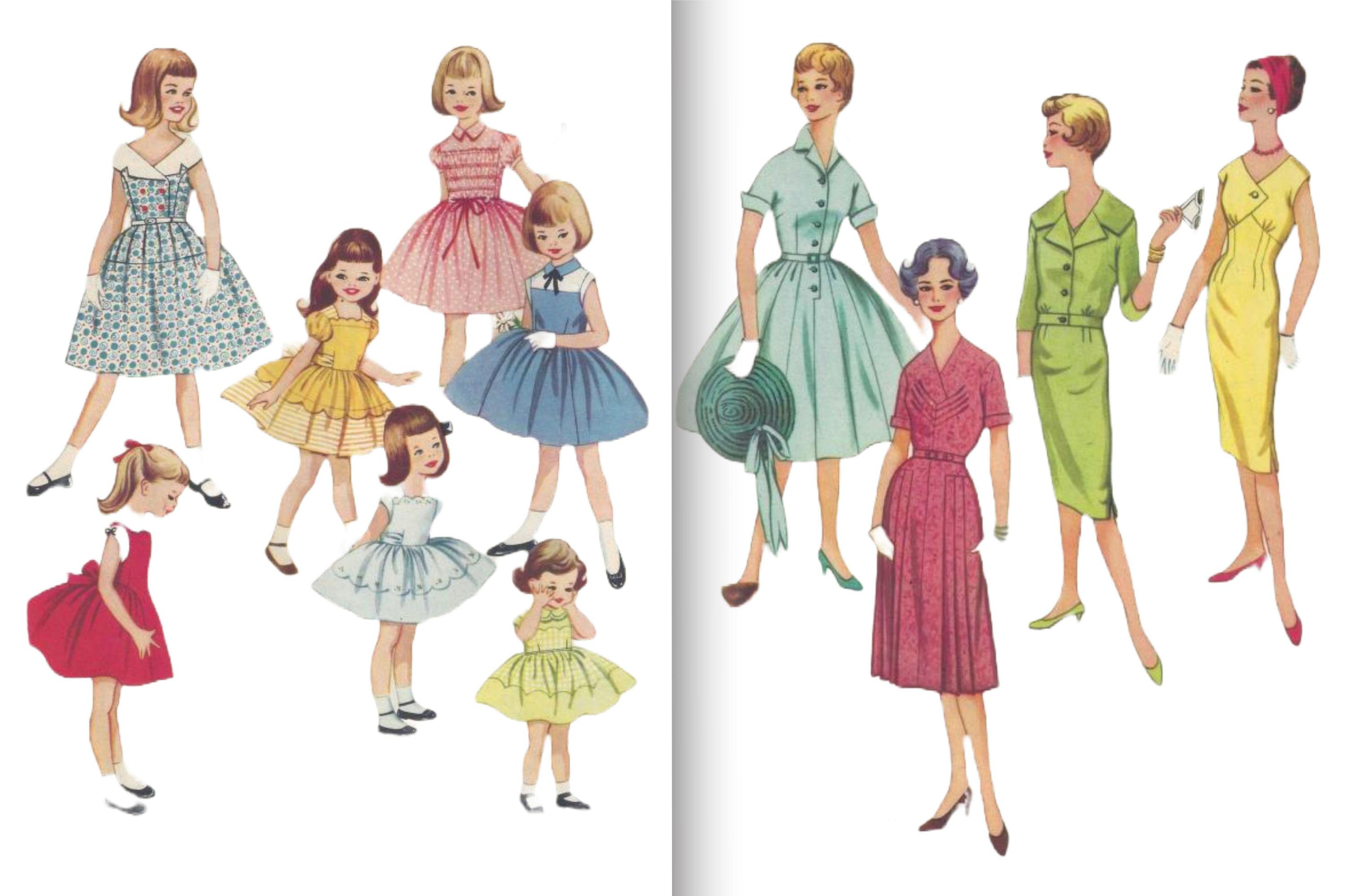 Vintage Fashion Clipart: 1920s-1960s Paper Dolls, Paper Crafts (digital ...