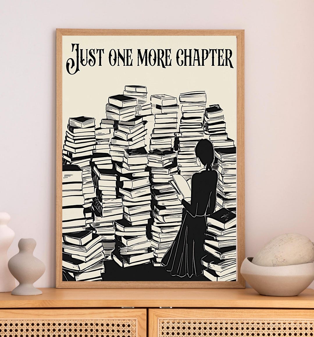 Just One More Chapter Wall Art Printable Instant Download, Library ...