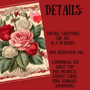 Vintage Valentine Clipart for Cards, Junk Journals, Scrapbooking ...