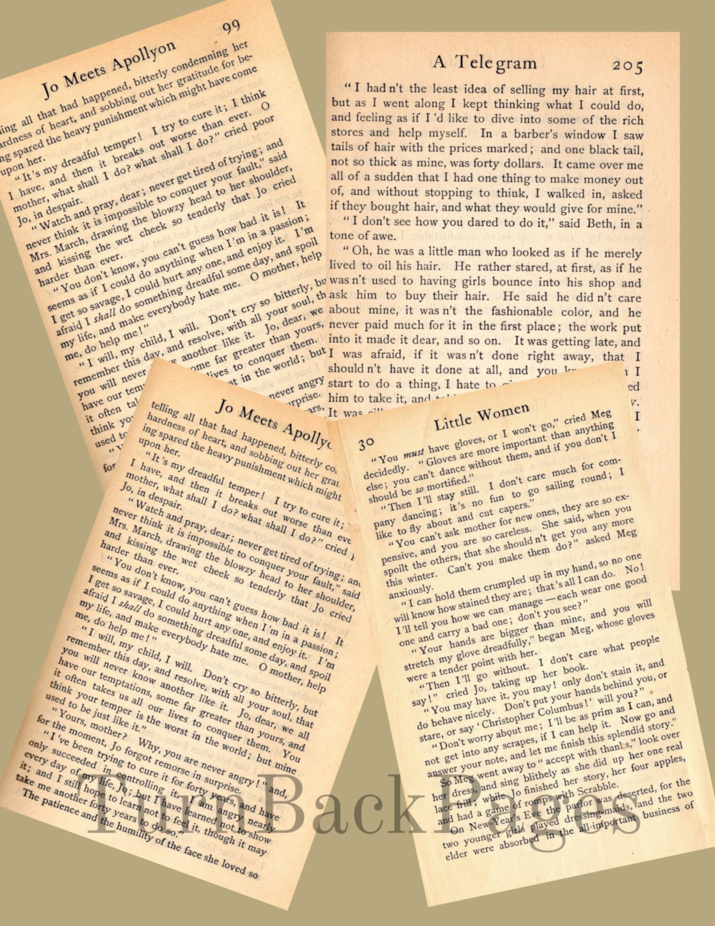 Vintage Illustrations & Pages From Little Women Digital Download for ...