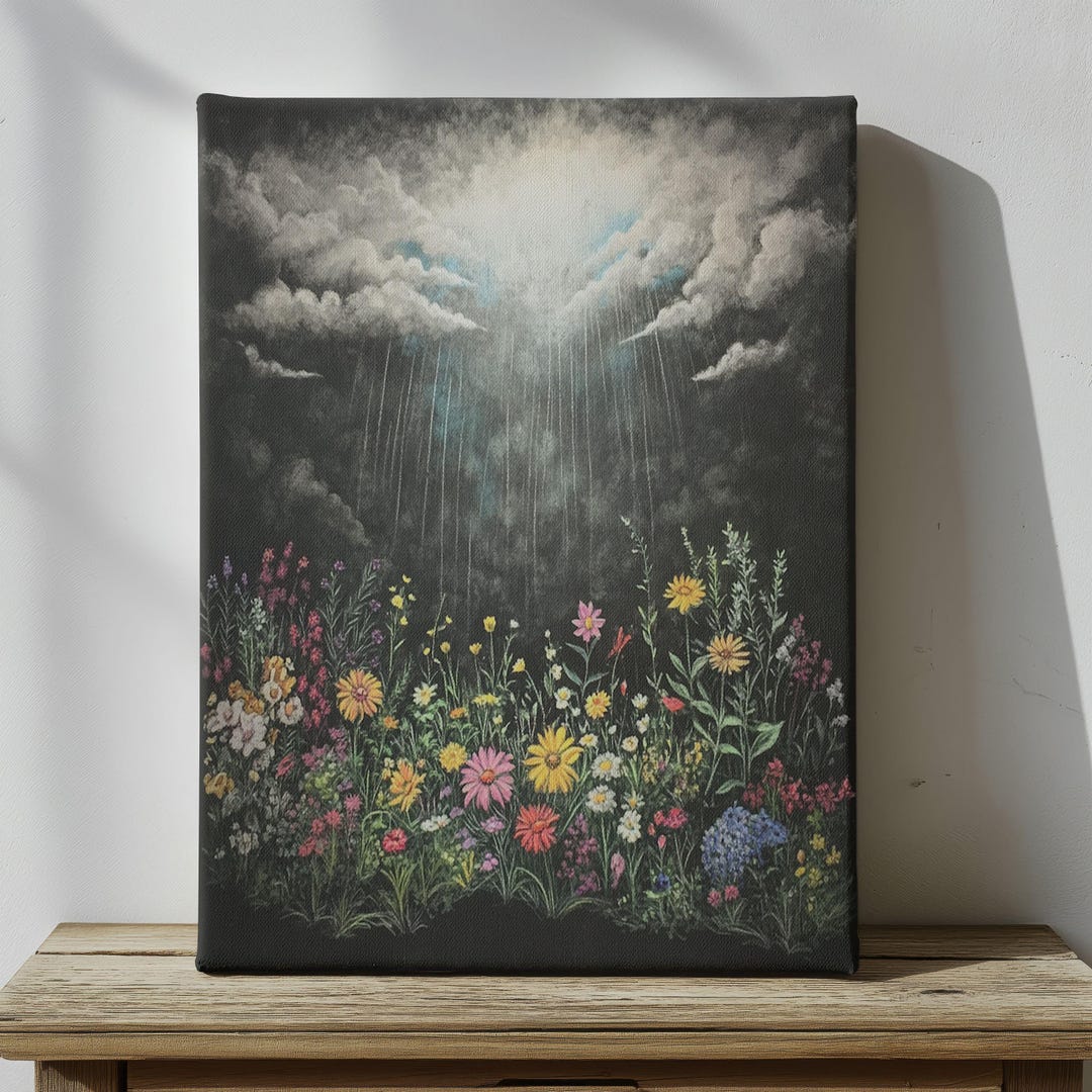 April Showers Chalk Painting Instant Download 7 Sizes Commercial Use ...