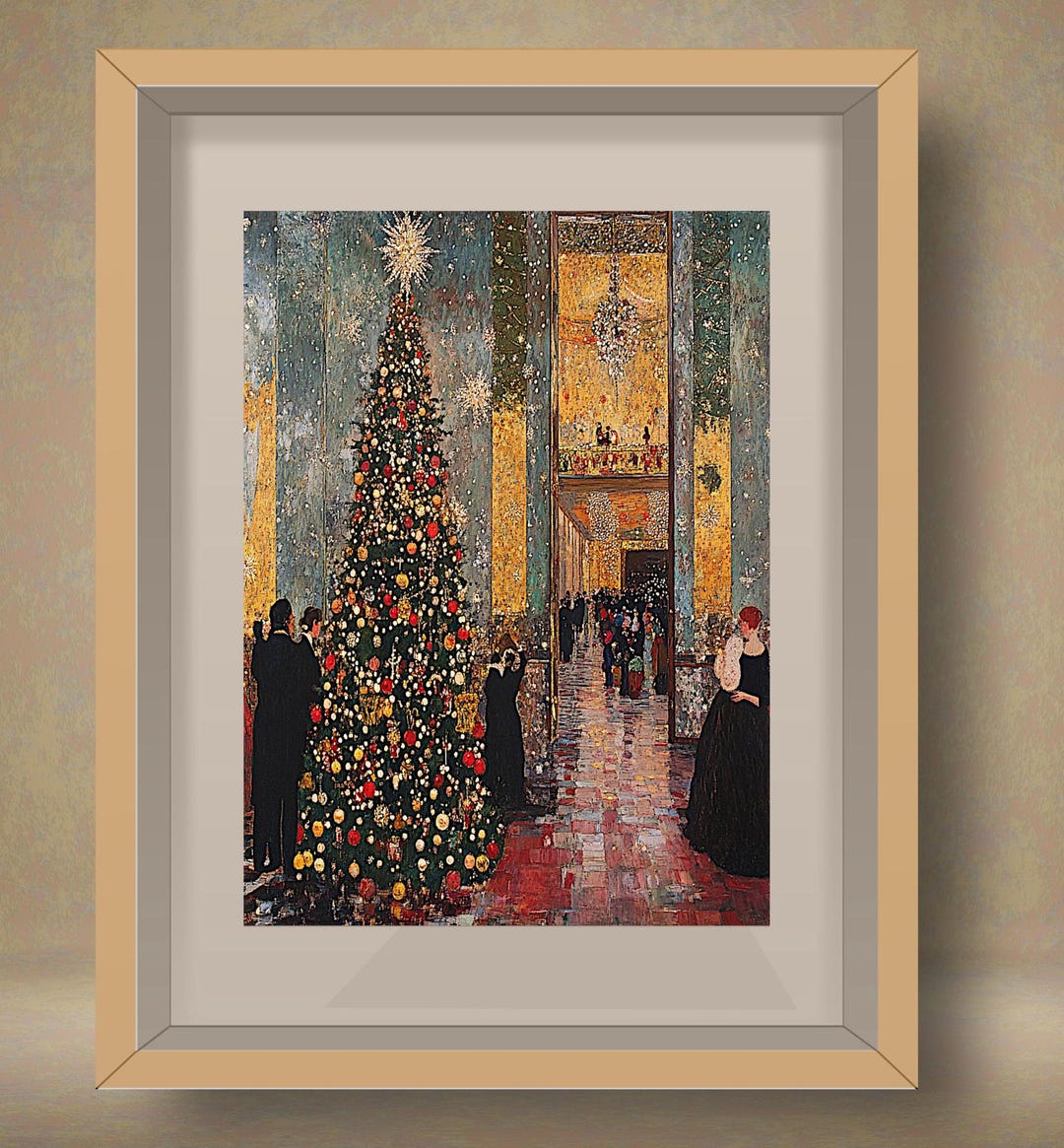 Klimt Christmas Palace Print: Vintage Holiday Wall Art (digital ...