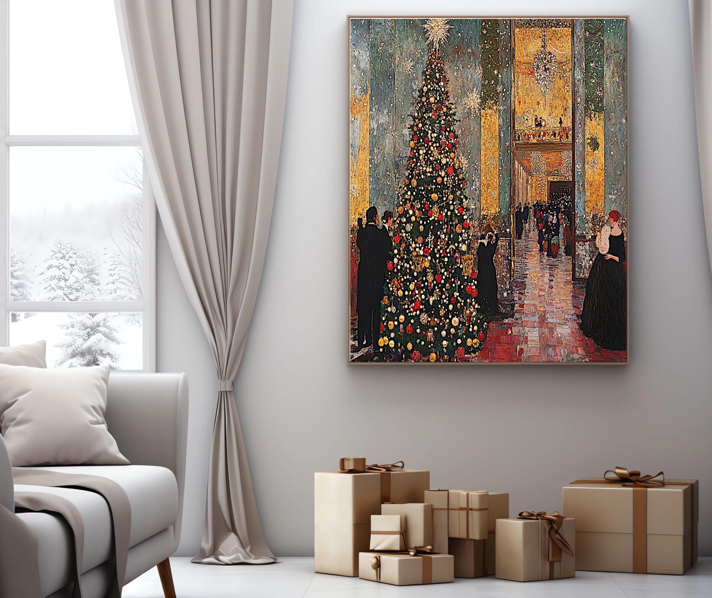 Klimt Christmas Palace Print: Vintage Holiday Wall Art (digital ...