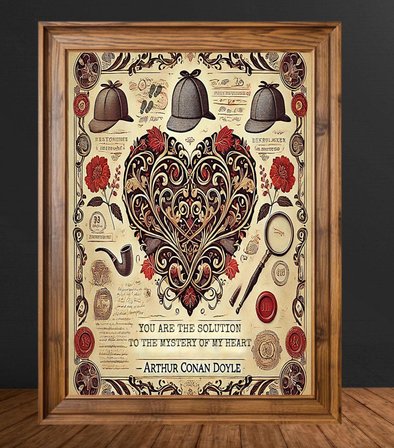 Sherlock Holmes Wall Art 5 Sizes Instant Download, Valentines Gift ...