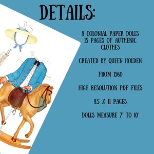 Vintage Colonial Paper Dolls: 1960 Queen Holden Collection (digital ...