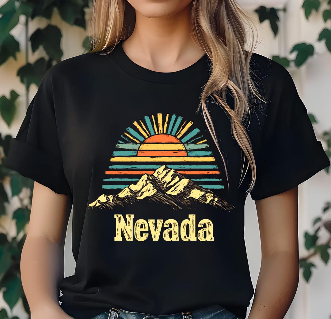 Retro Nevada Clipart: Mountain Sunset, POD & Sublimation (commercial ...