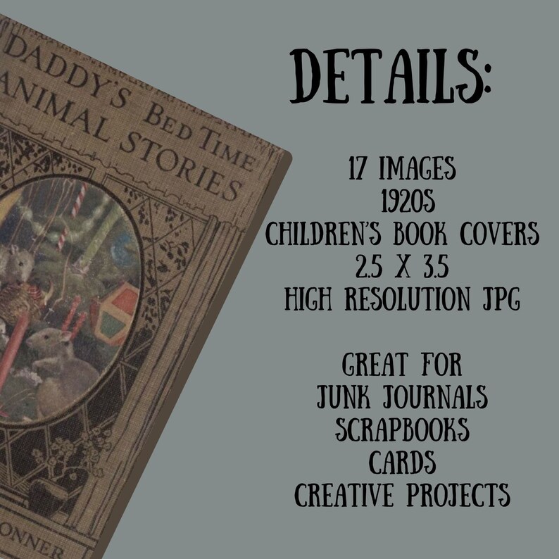 1920s Children's Book Covers Clipart: Vintage Ephemera (ATC Size ...