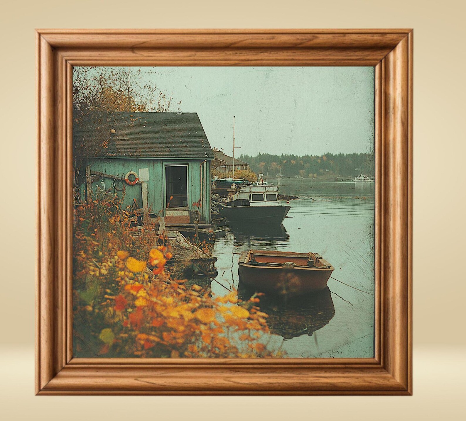 Lakeside Fishing Hut Wall Art, Instant Download, 4 Sizes, Fisherman's ...