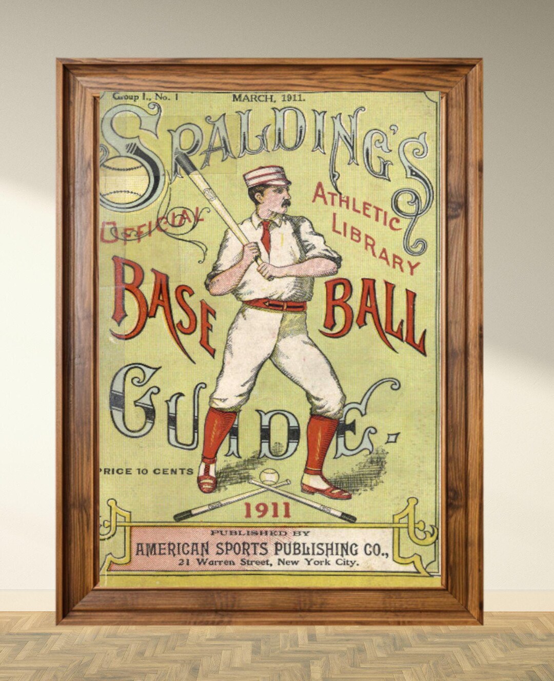 Vintage Baseball Book Cover Wall Art in 5 Sizes or Use in Creative ...