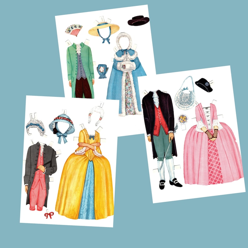 Vintage Colonial Paper Dolls: 1960 Queen Holden Collection (digital ...