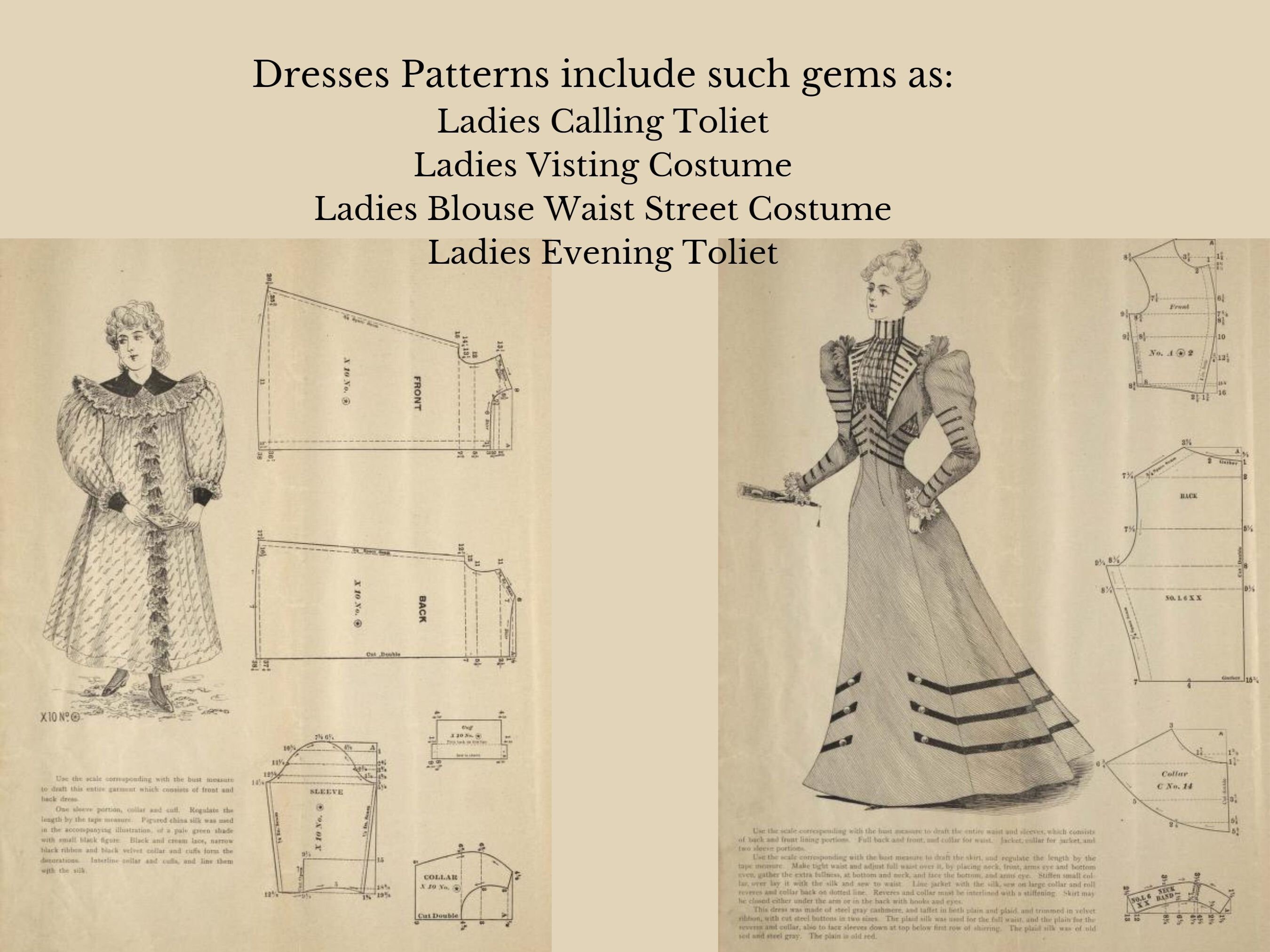 Vintage Dress Pattern Illustrations: 1897 Fashion Magazine Art (digital ...