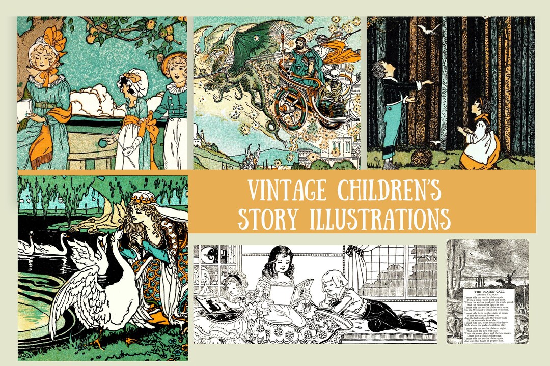1920s Children's Story Illustrations: Vintage Clipart for Junk Journals ...