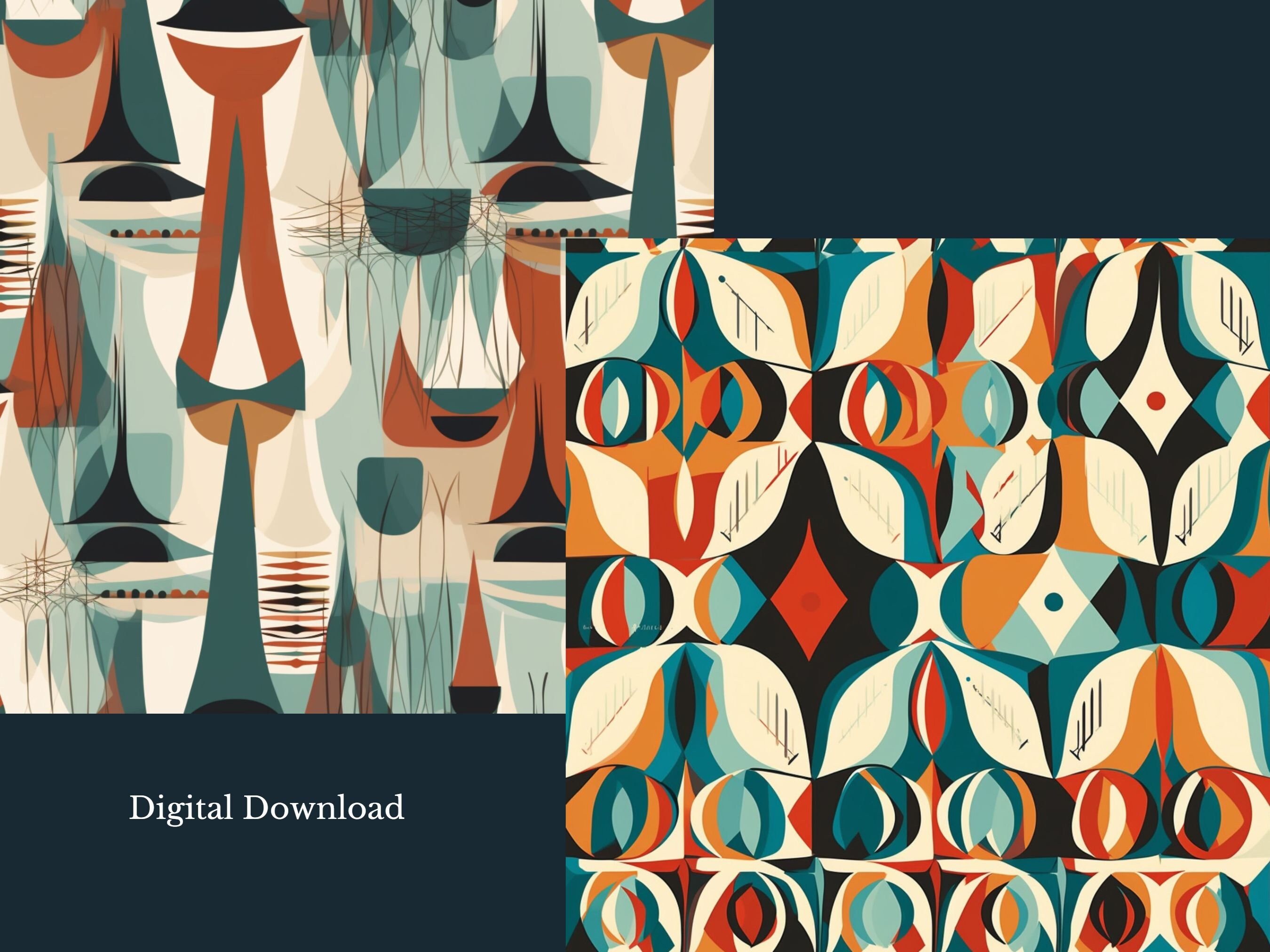Midcentury Modern Scrapbook Paper: 30 Digital Designs (12x12in) - Etsy