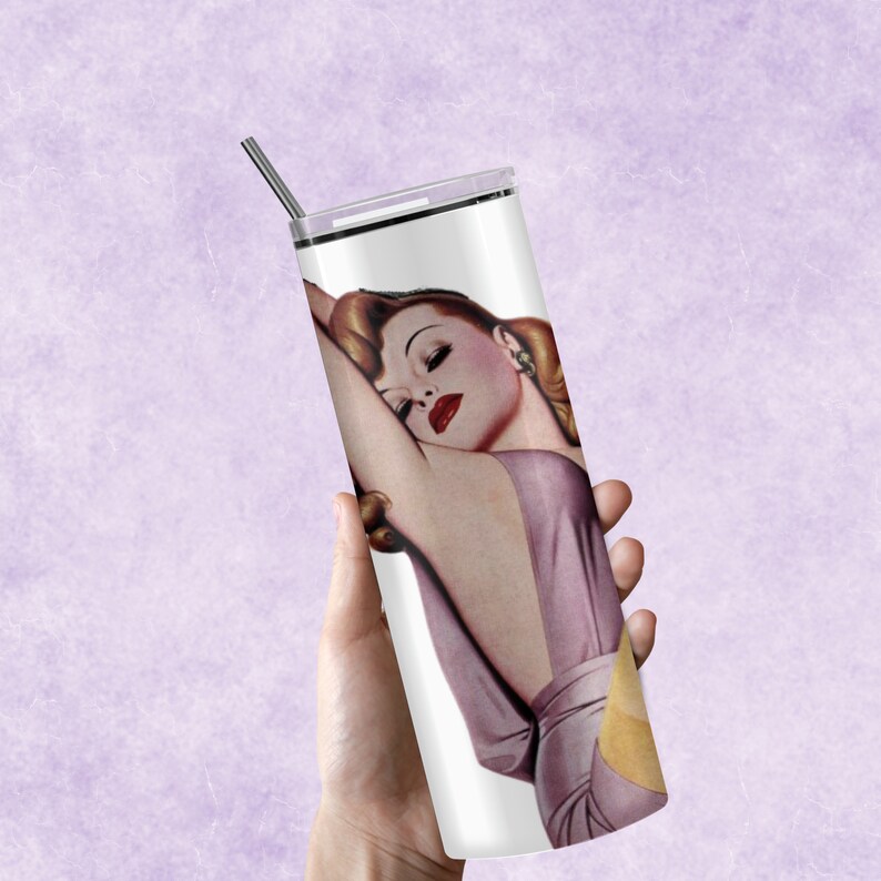Retro Pinup Glamour Girl Tumbler Wrap, 20 Oz, 30 Oz, Sublimation Wrap ...