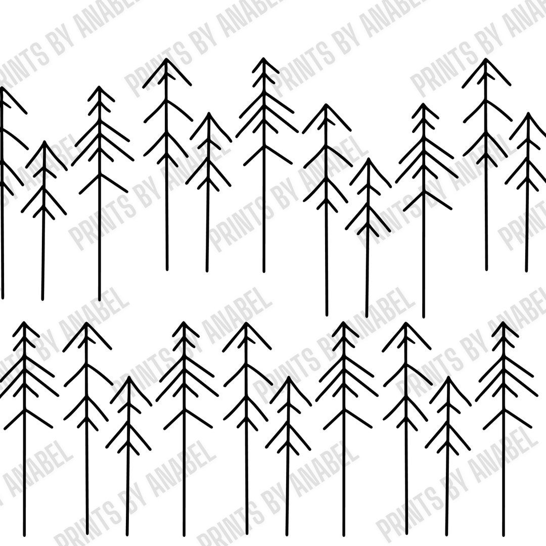 Christmas Black Pine Tress Png, Cricut Approved Png, Christmas Patterns ...