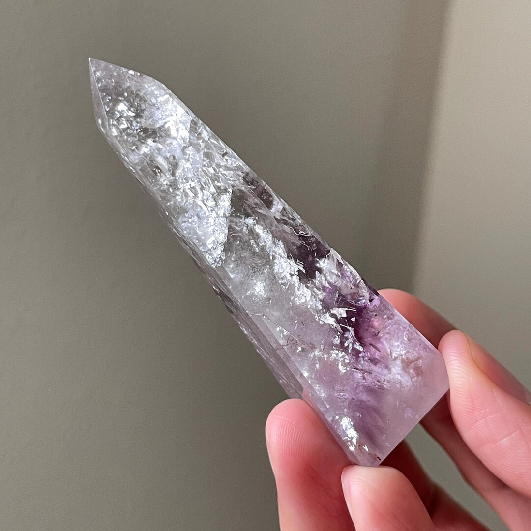 Brazil Phantom Amethyst Rainbow Crystal Obelisk Lavender Brazil Purple ...